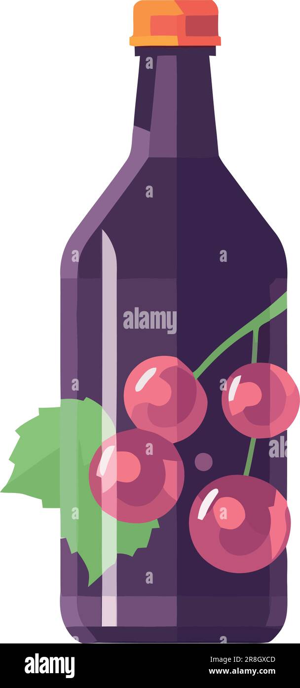 Organic grape juice in glass bottle label Stock Vector Image & Art - Alamy