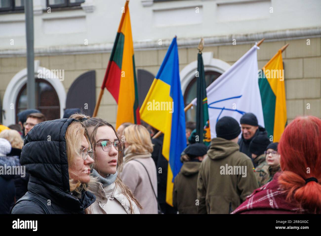 A group of people gathered on Day of Restoration of Independence of ...