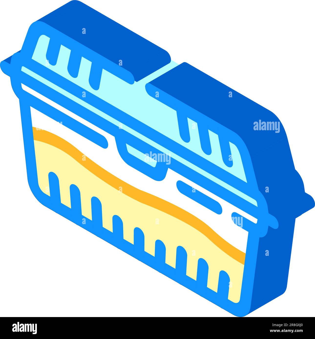 lunch box plastic meal isometric icon vector illustration Stock Vector ...