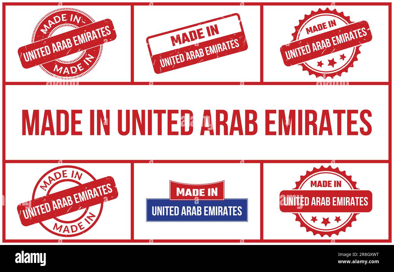 Made In United Arab Emirates Rubber Stamp Set Stock Vector Image & Art ...