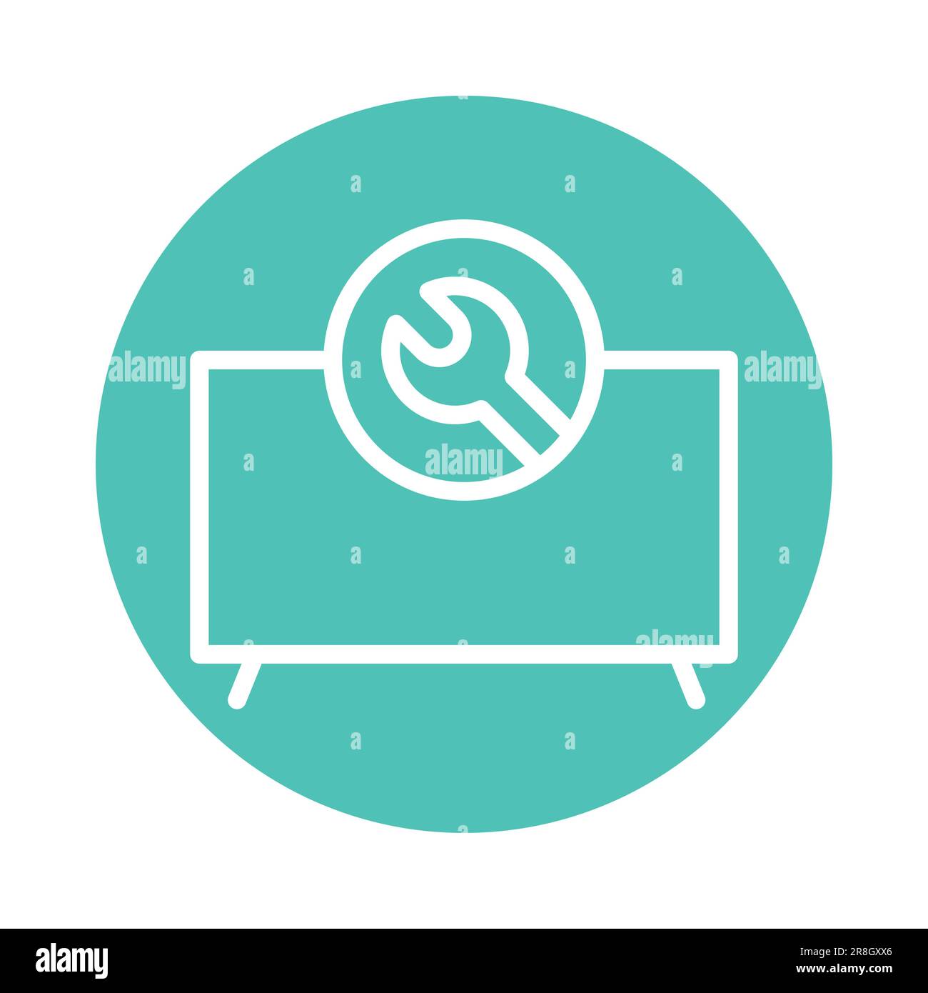 Repair tv color line icon. Handyman service. Isolated vector element ...