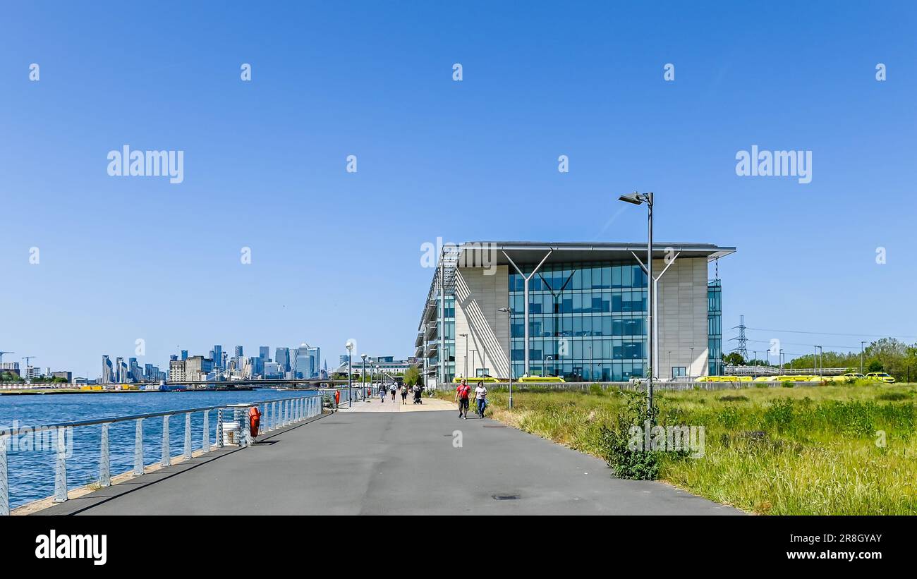 Newham Dockside, an imposing, modern glass fronted building of space ...