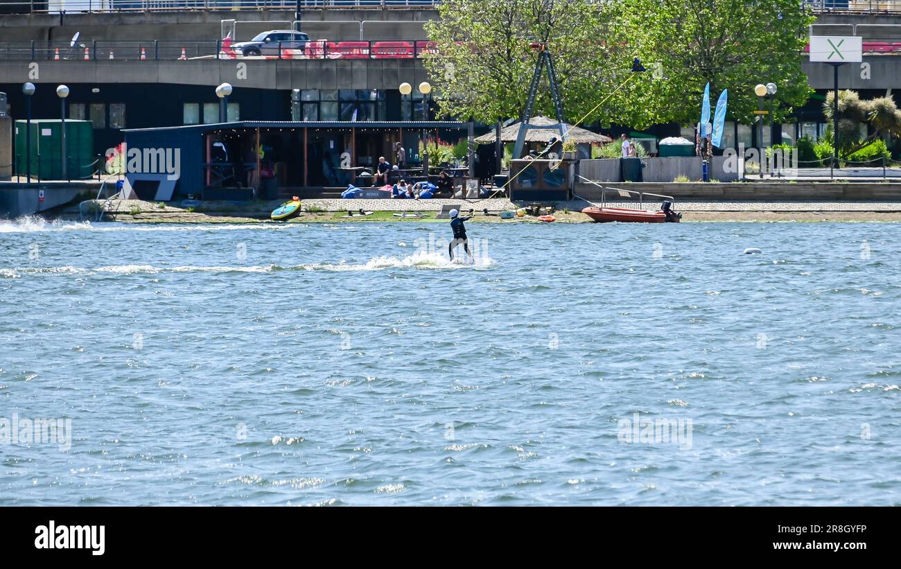 London Royal Docks water-sports centre, Newham, London Stock Photo - Alamy