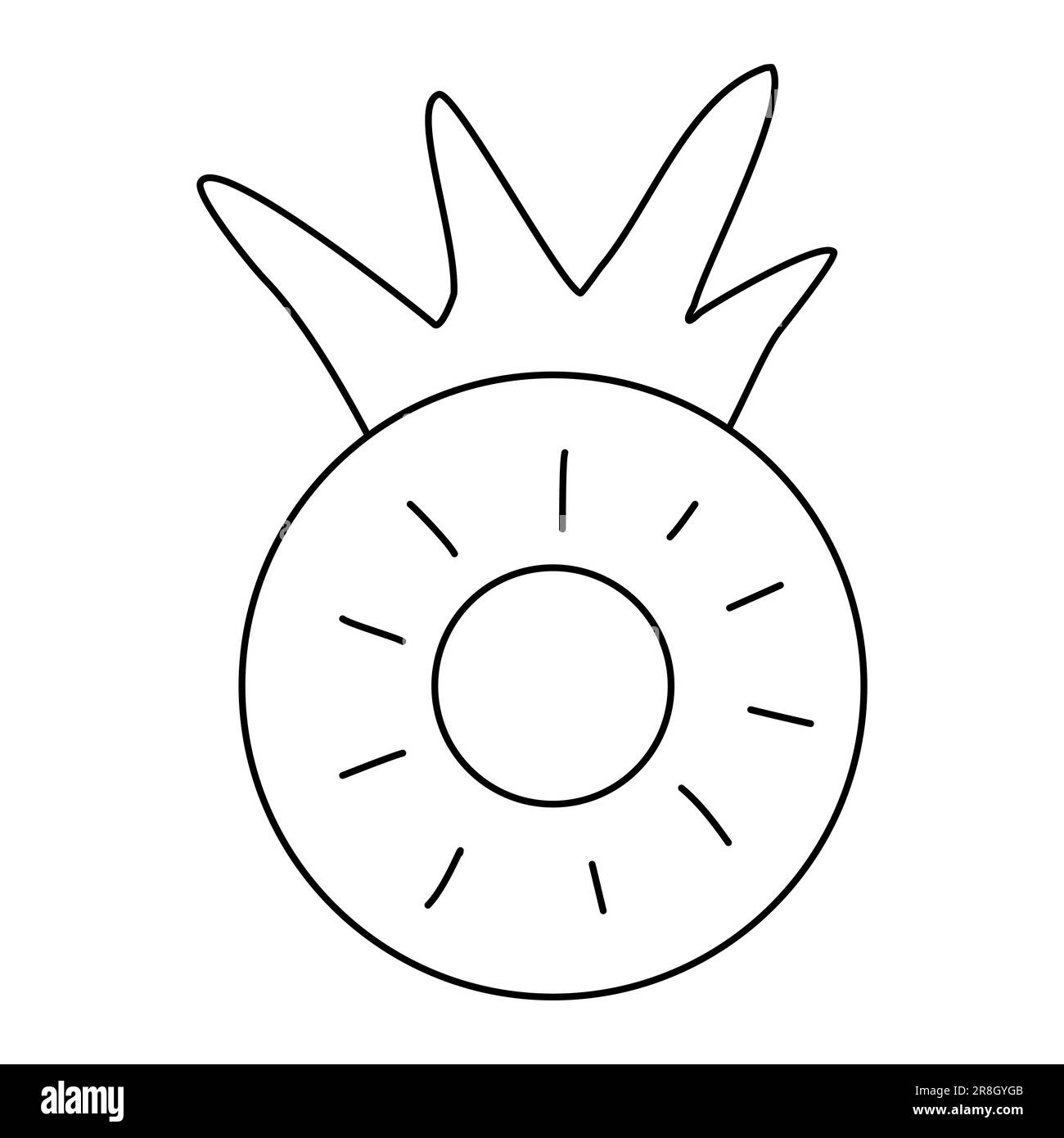 Pineapple inflatable ring for swimming pool or beach, doodle style flat ...