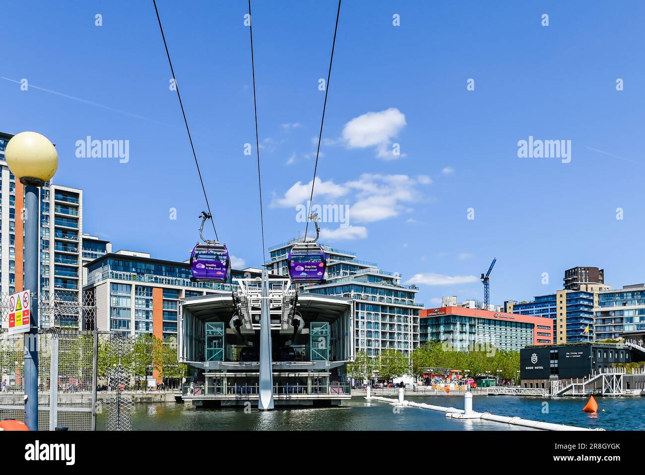 IFS Cloud Royal Docks Gondola lift station in Royal Docks, London Stock ...