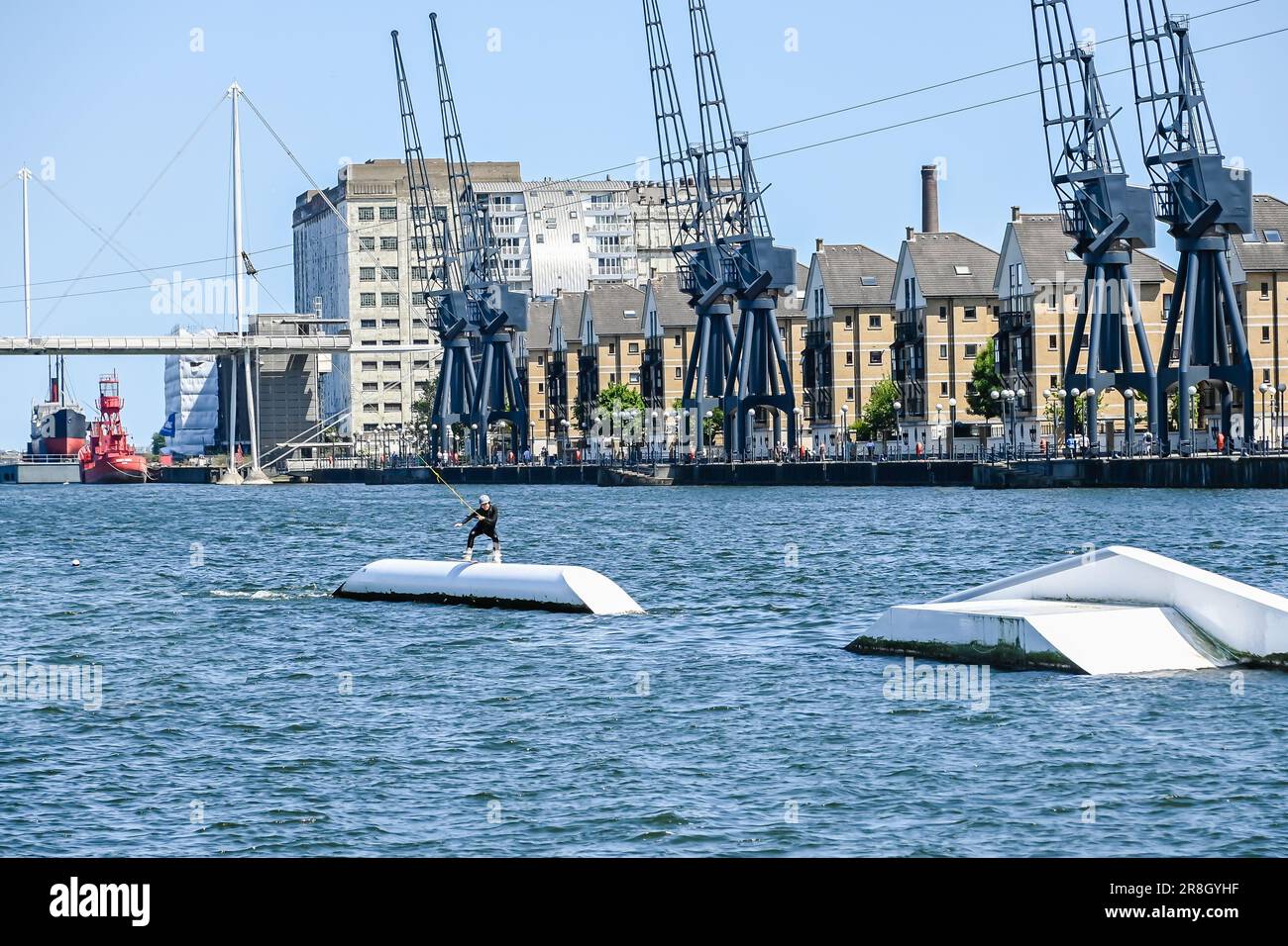 London Royal Docks water-sports centre, Newham, London Stock Photo - Alamy