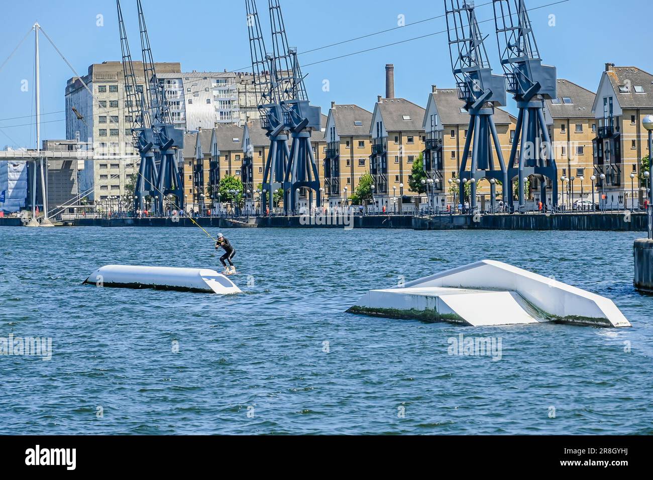 London Royal Docks water-sports centre, Newham, London Stock Photo - Alamy
