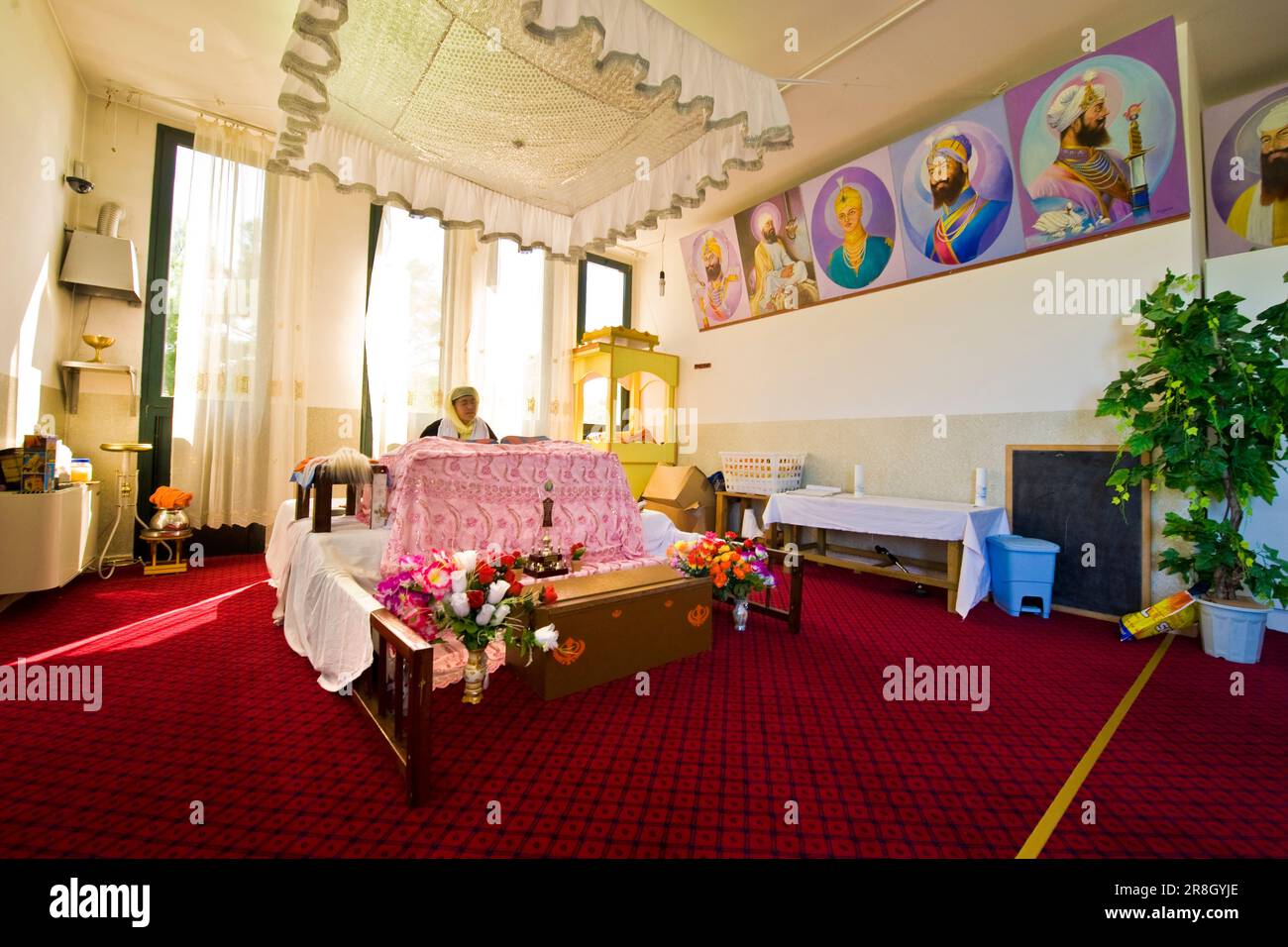 Prayer hall. Sikh community. Sikhdharma Gurdwara Singh Sabha ...