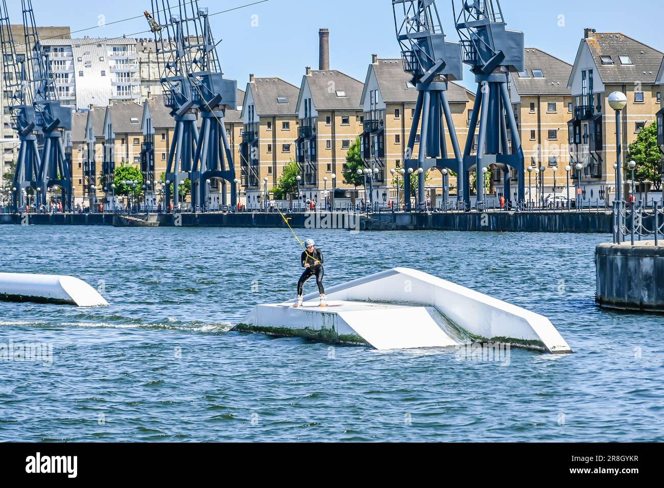 London Royal Docks water-sports centre, Newham, London Stock Photo - Alamy