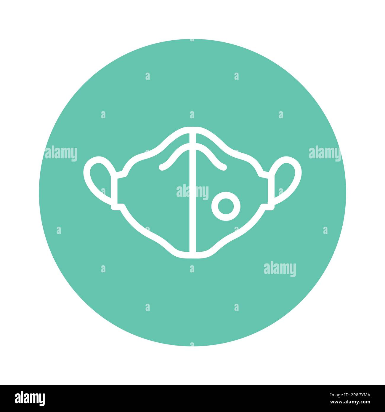 Breathing medical respiratory mask color line icon. Isolated vector ...