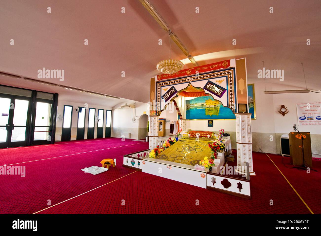 The altar of the temple. Sikhdharma Gurdwara Singh Sabha Association ...