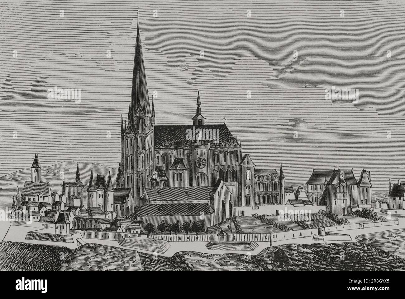 France. Saint-Denis Abbey. Engraving. "Les Arts au Moyen Age et a l ...