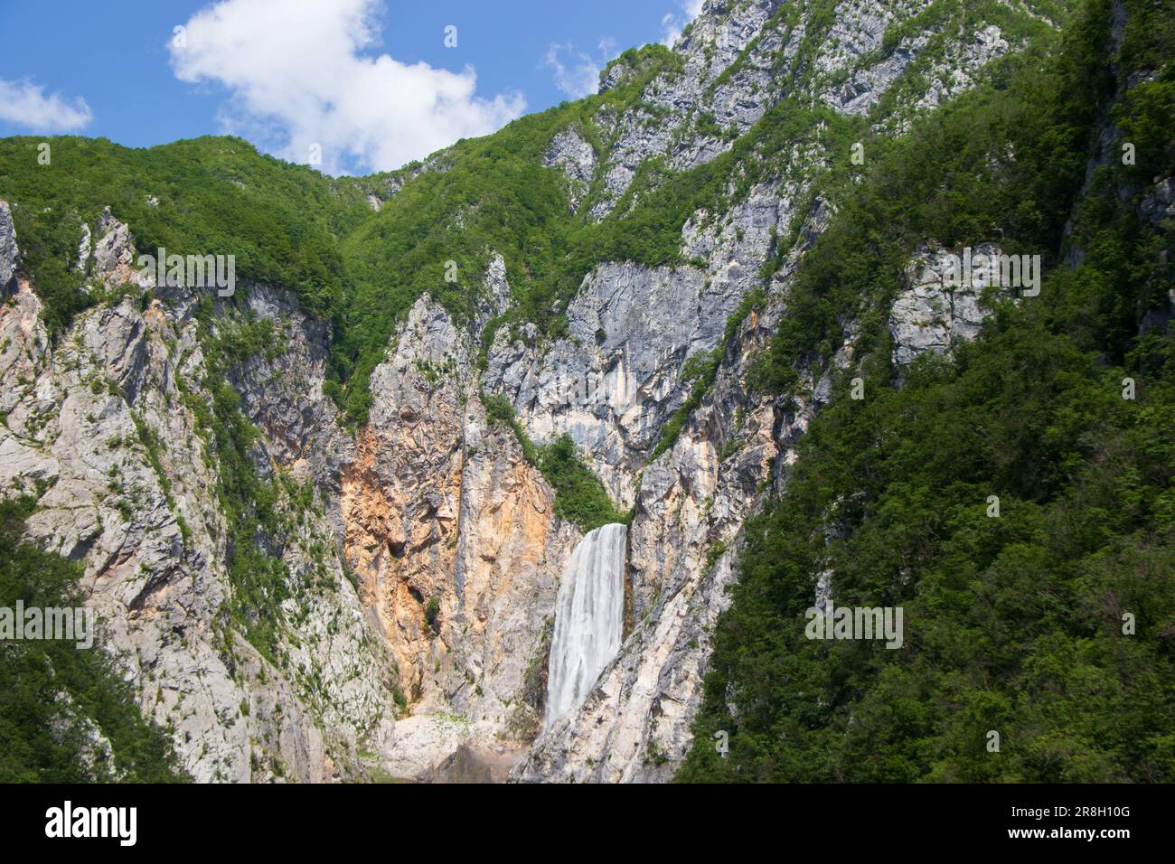 Beautiful Boka Waterfall in Slovenia Stock Photo - Alamy