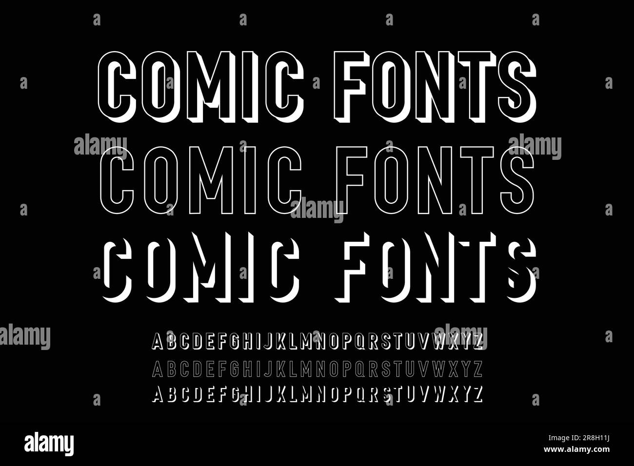 Creative comic style typeface font vector. Modern typography style with ...