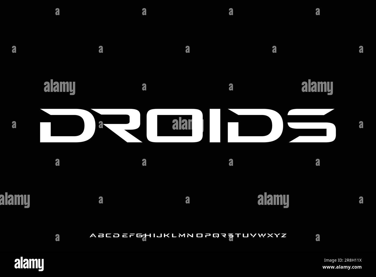 Modern futuristic typeface display font vector for technology company ...