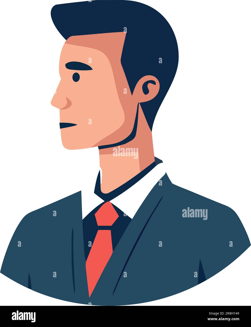 Successful businessman in blue suit, profile portrait Stock Vector ...