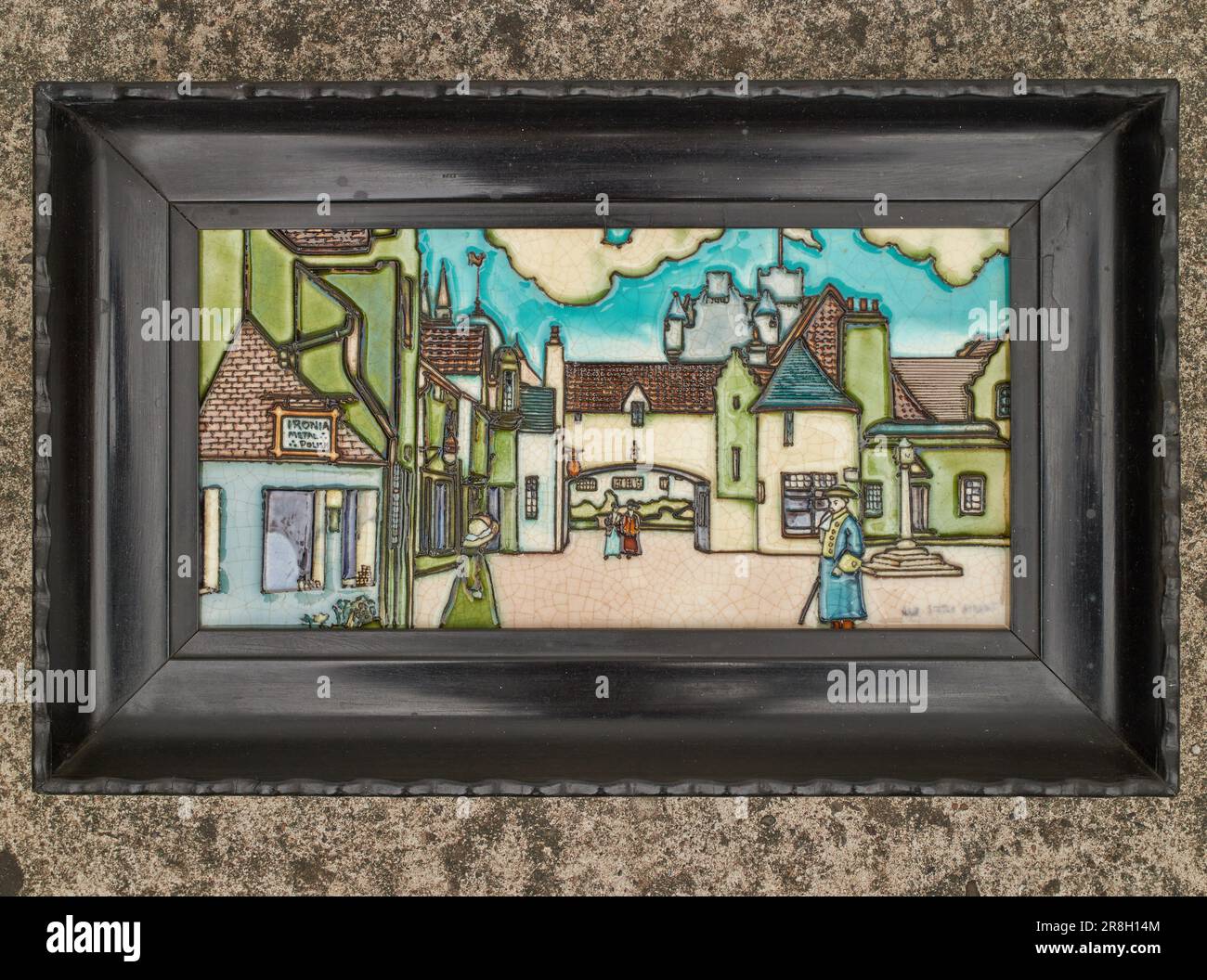 Antique 1930s Art Deco tubelined signed pottery tile. Charlotte Rhead ...