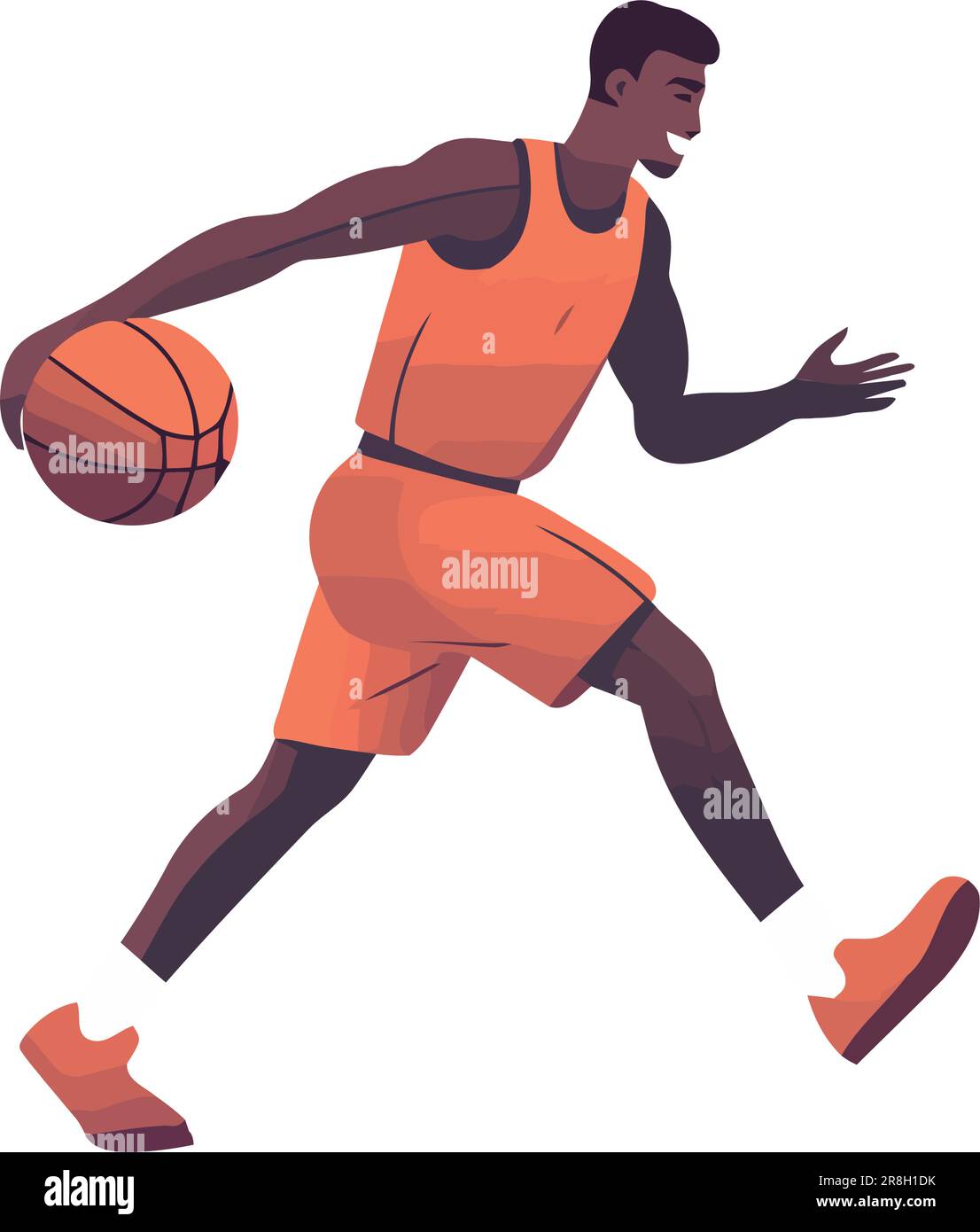 Man in sports uniforms dribbling basketballs Stock Vector Image & Art ...