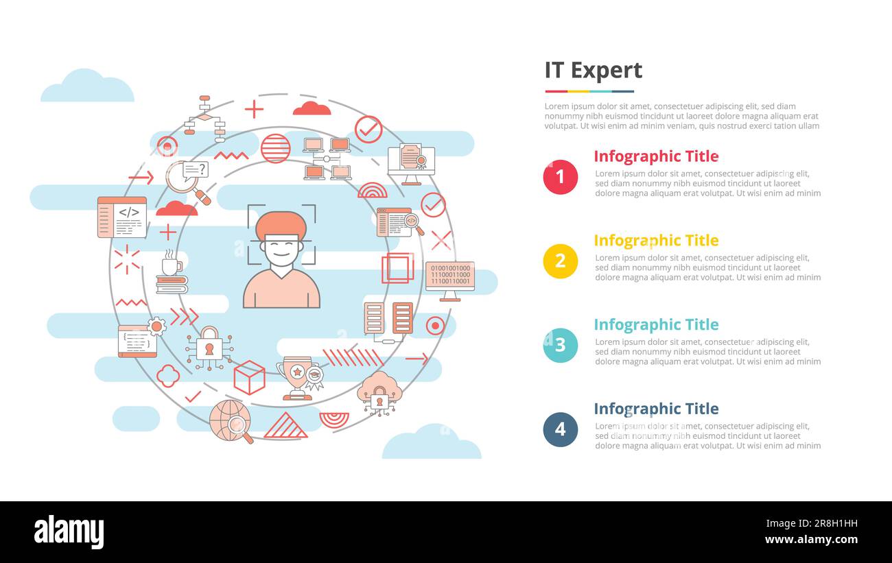 it expert concept for infographic template banner with four point list ...