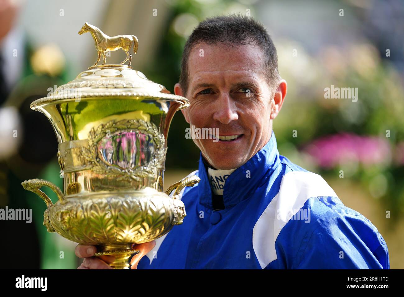 Jim Crowley poses with the trophy after winning the Prince Of Wales's ...
