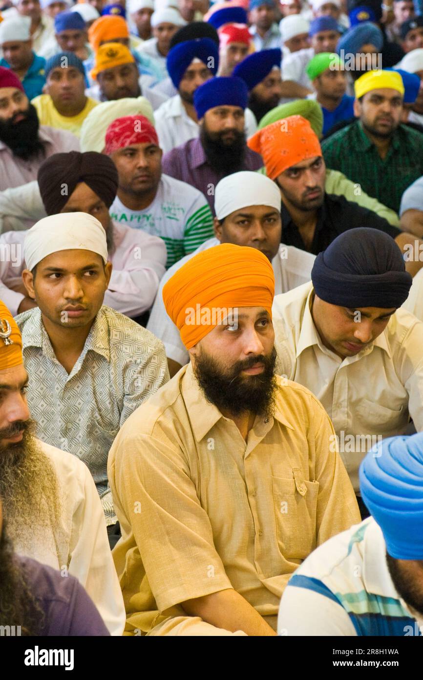 Time of prayer. Sikh community. Sikhdharma Gurdwara Singh Sabha ...