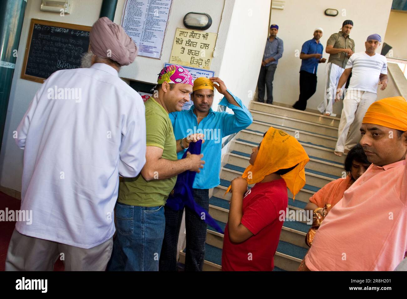 Daily life outside the temple. Sikh community. Sikhdharma Gurdwara ...