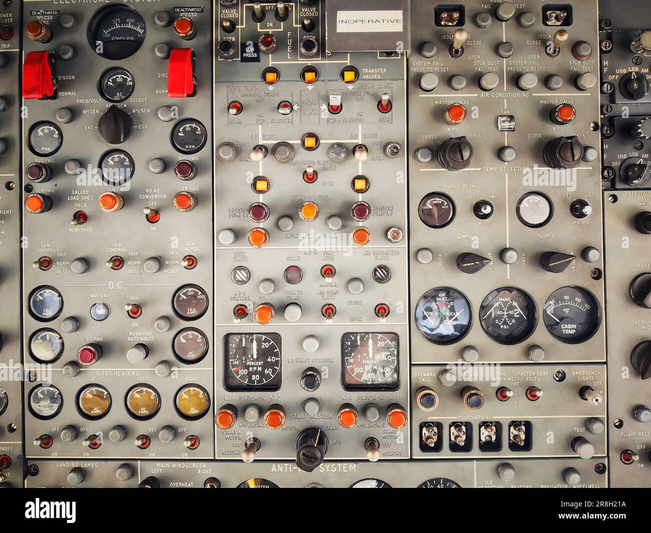 Close up shot of the control panel in a plane cockpit Stock Photo - Alamy