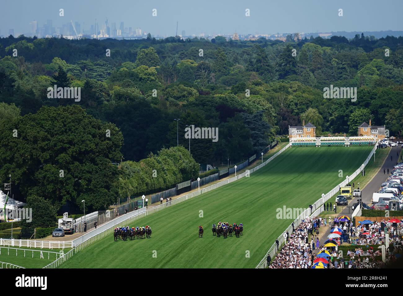 Runners and riders in action in the Royal Hunt Cup during day two of ...