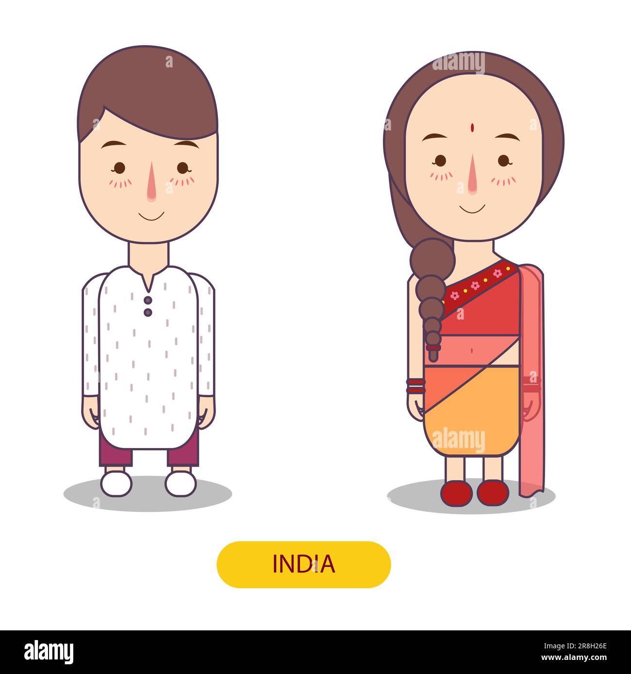 Traditional dress form country india boy and girl couple costume ...