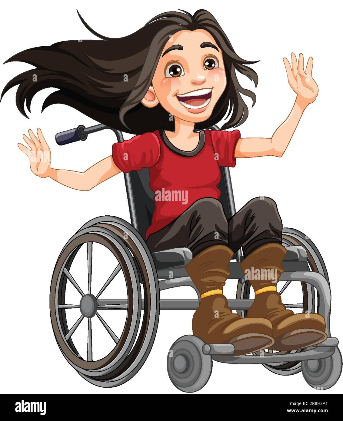 Happy Disabled Person in Wheelchair illustration Stock Vector Image ...