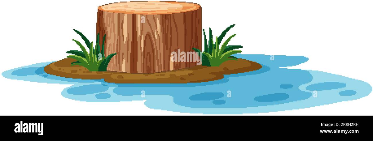 Isolated tree stump cartoon illustration Stock Vector Image & Art - Alamy