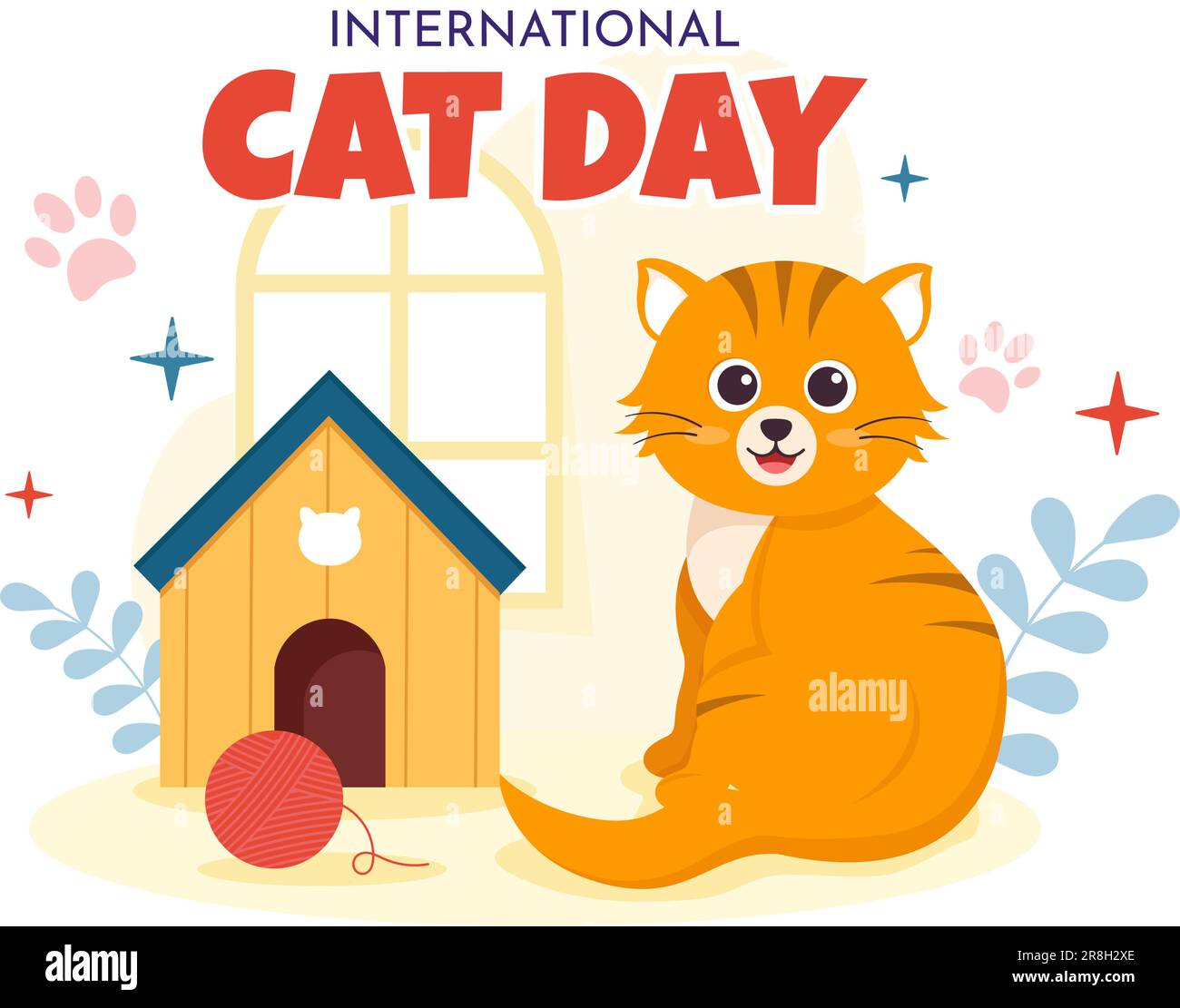 International Cat Day Vector Illustration on August 8 with Cats Animals ...