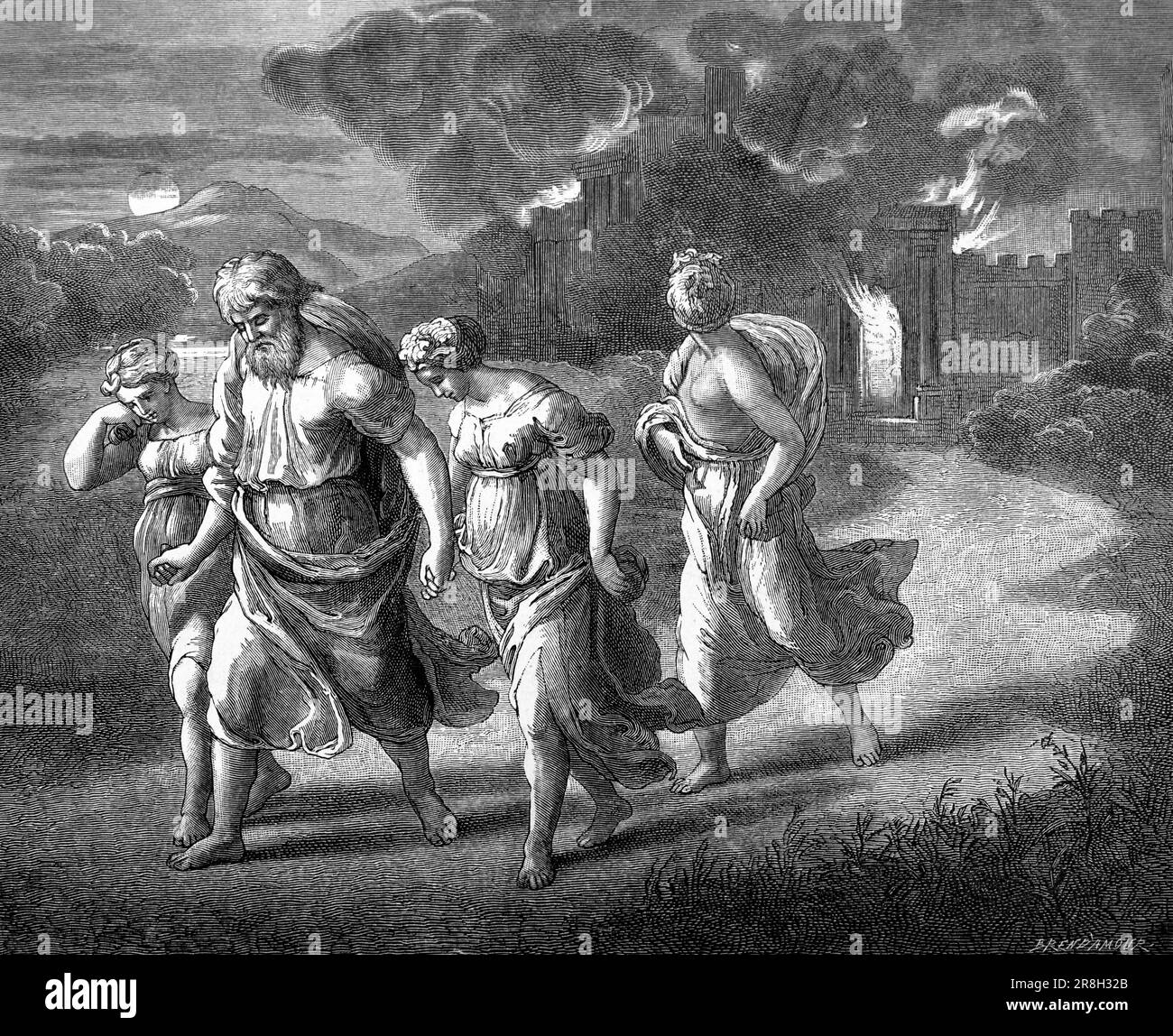 Lot's escape from Sodom, First Book Mose, chapter 19, Vers 15-29, Old ...