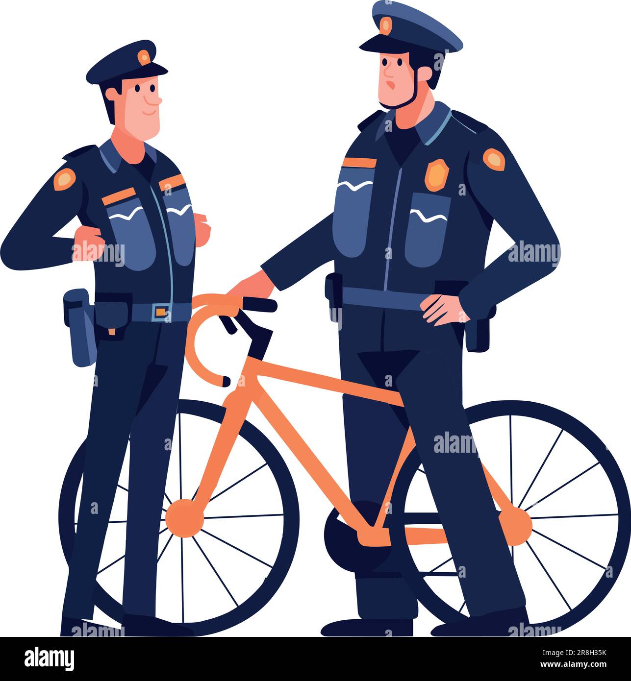 Police officer cycling in uniform, symbol of service Stock Vector Image ...