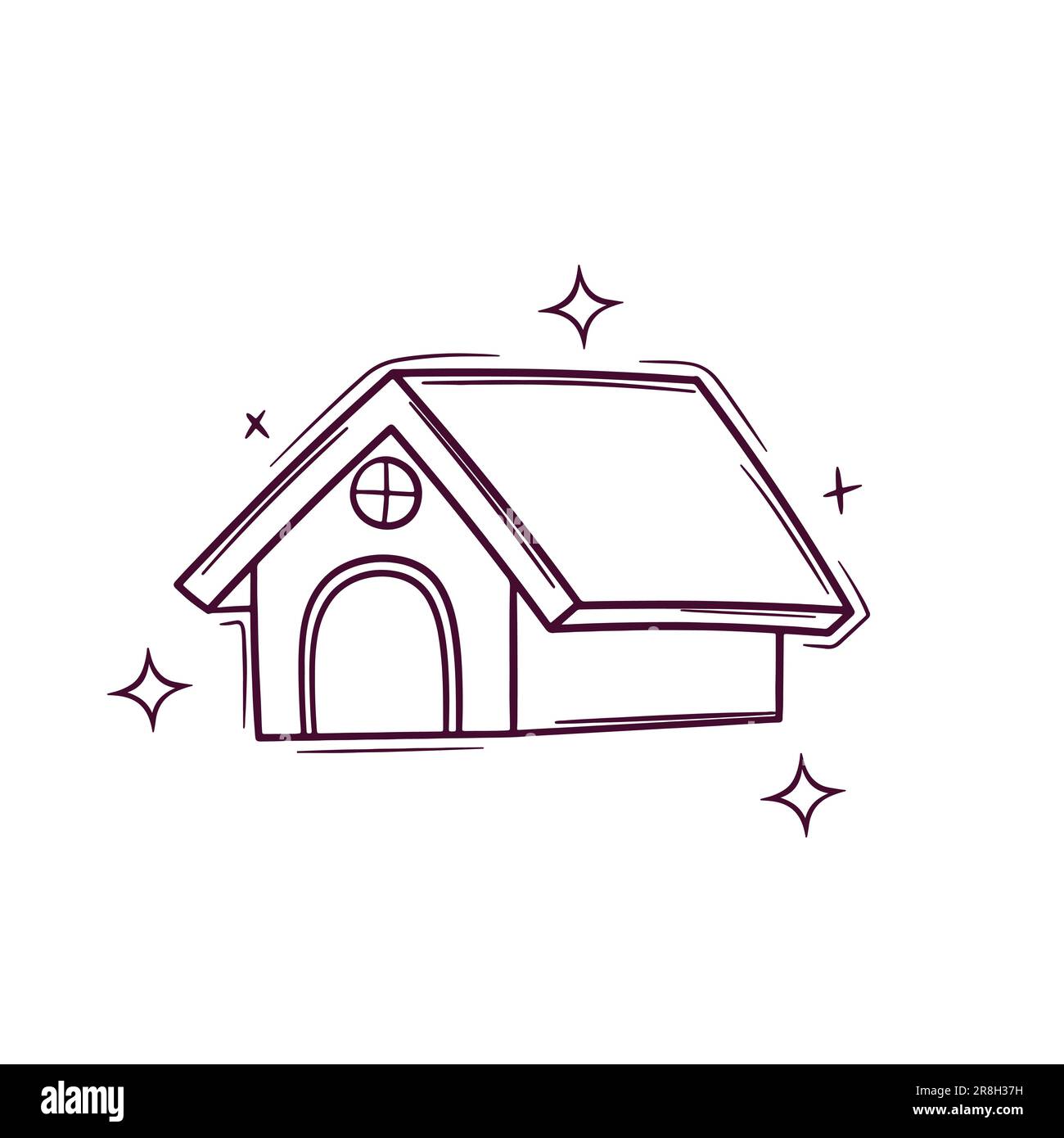 Hand Drawn Dog House. Doodle Vector Sketch Illustration Stock Vector ...