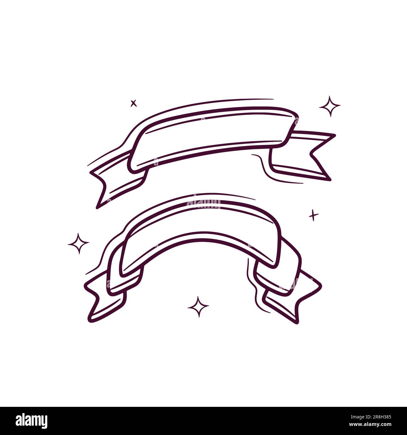 Hand Drawn Ribbon. Doodle Vector Sketch Illustration Stock Vector Image ...