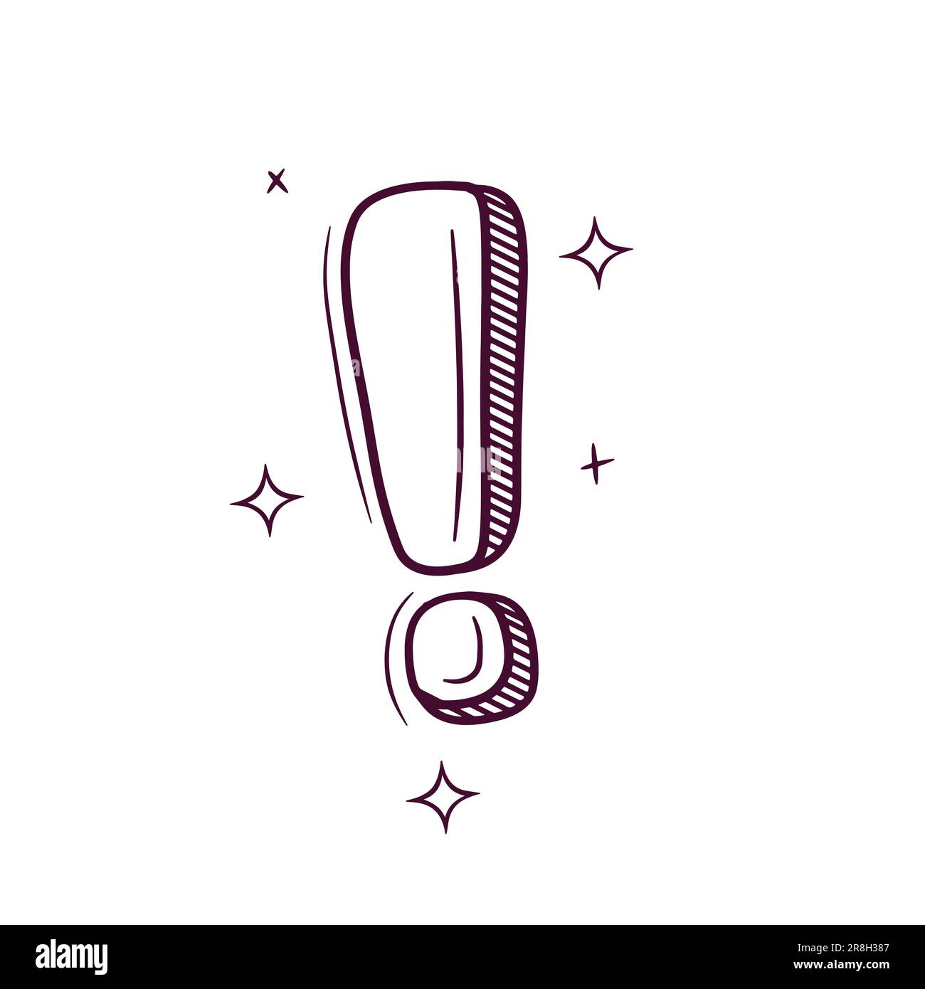 Hand Drawn Exclamation Mark. Doodle Vector Sketch Illustration Stock ...
