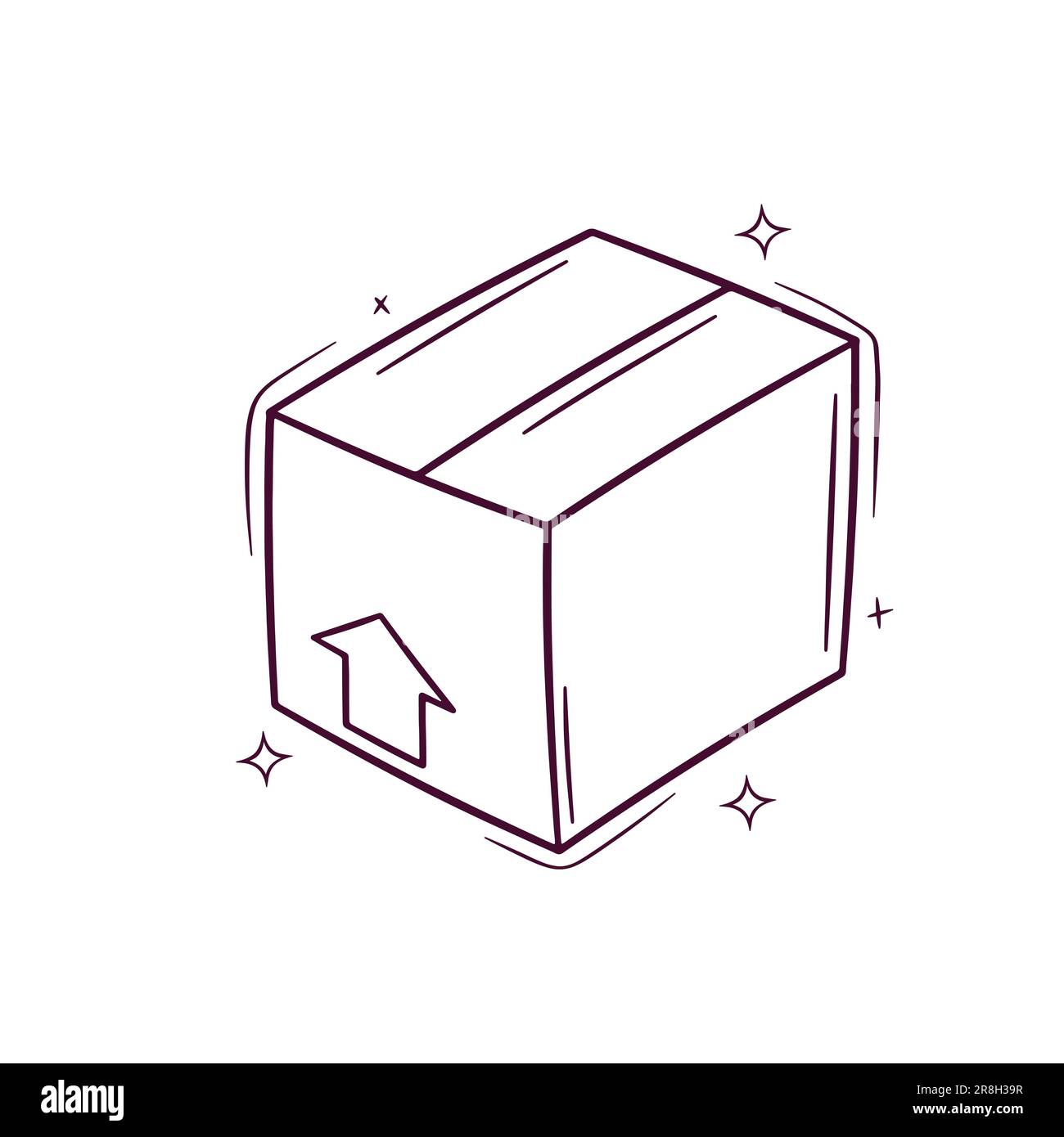 Hand Drawn Package Box. Doodle Vector Sketch Illustration Stock Vector ...