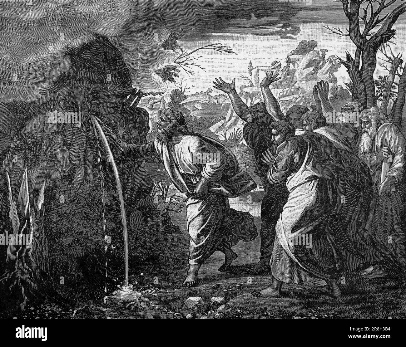 Miraculous watering of the children of Israel, Second Book Mose ...
