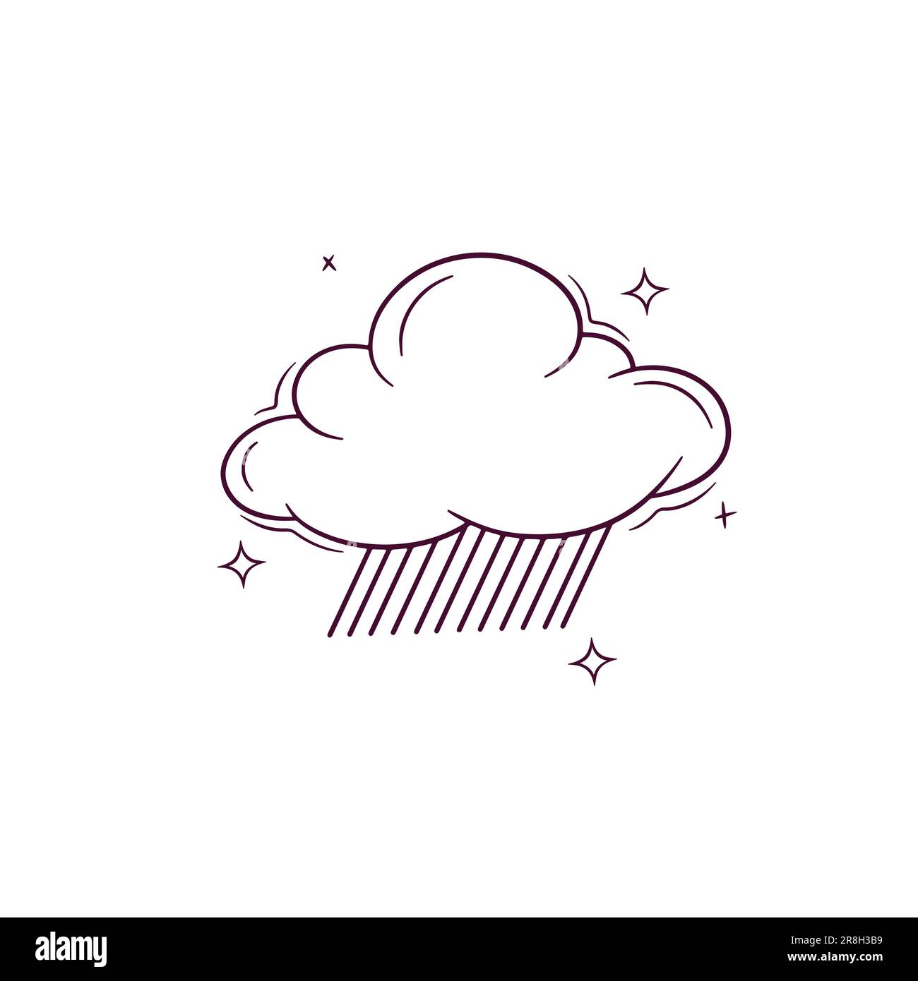 Hand Drawn Rainy Cloud. Doodle Vector Sketch Illustration Stock Vector ...