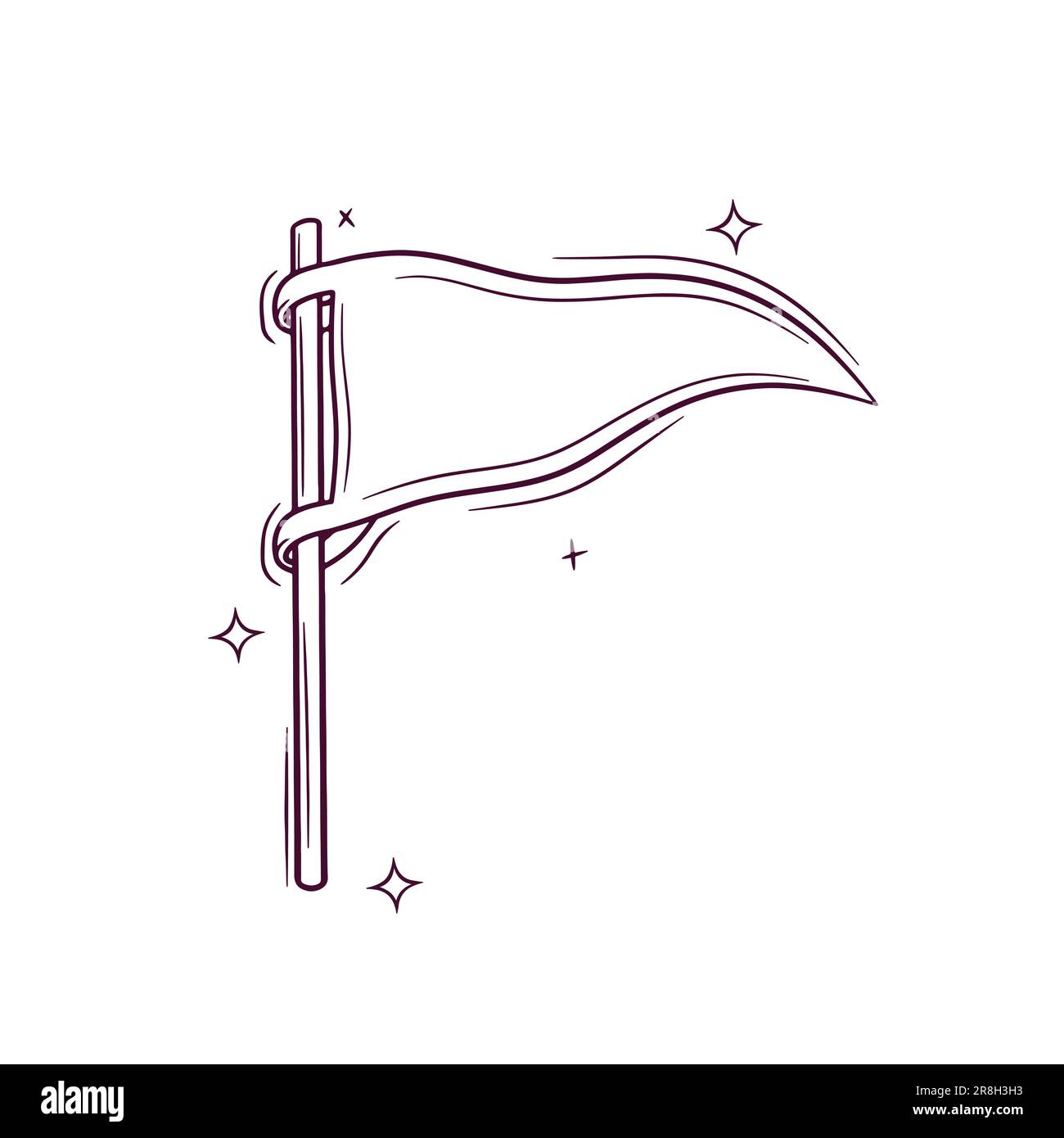 Hand Drawn Triangular Flag Doodle Vector Sketch Illustration Stock