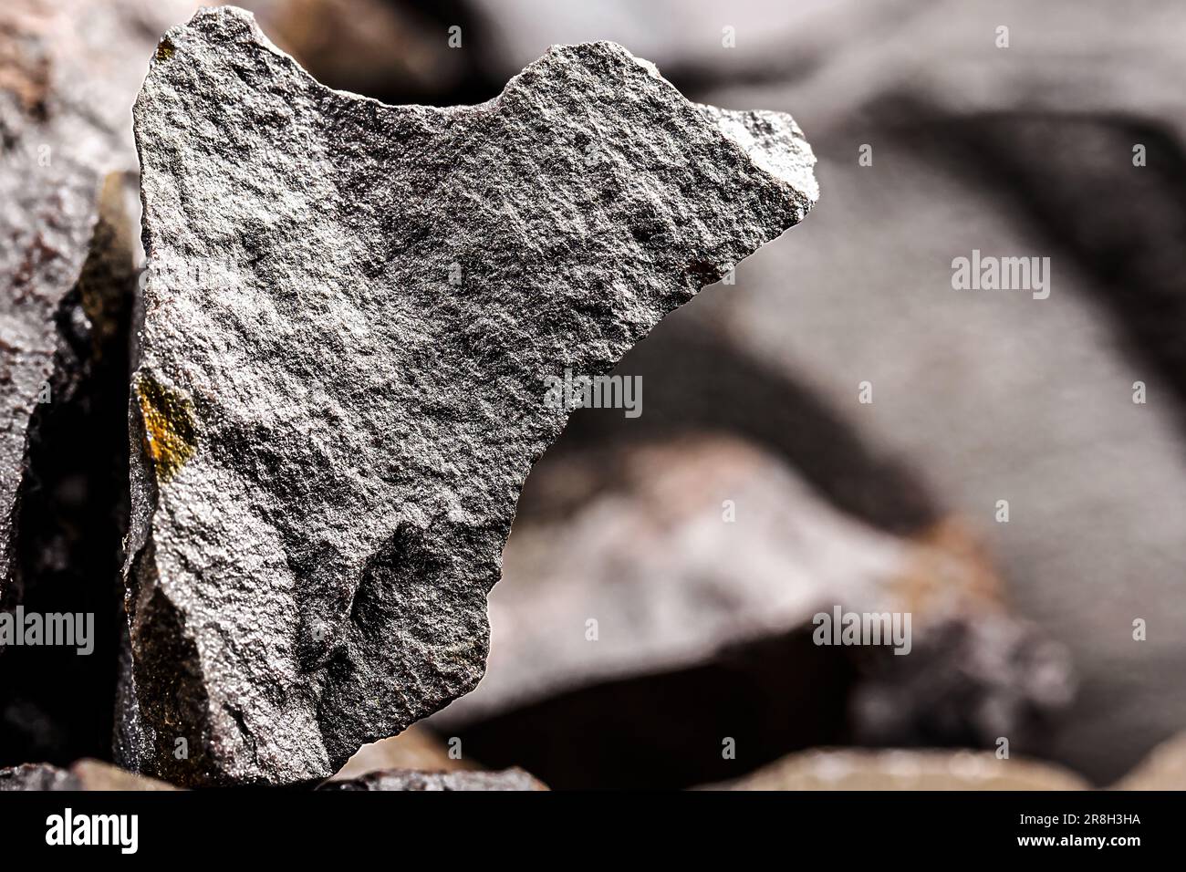 steel ore, produced from iron ore, isolated black background Stock ...