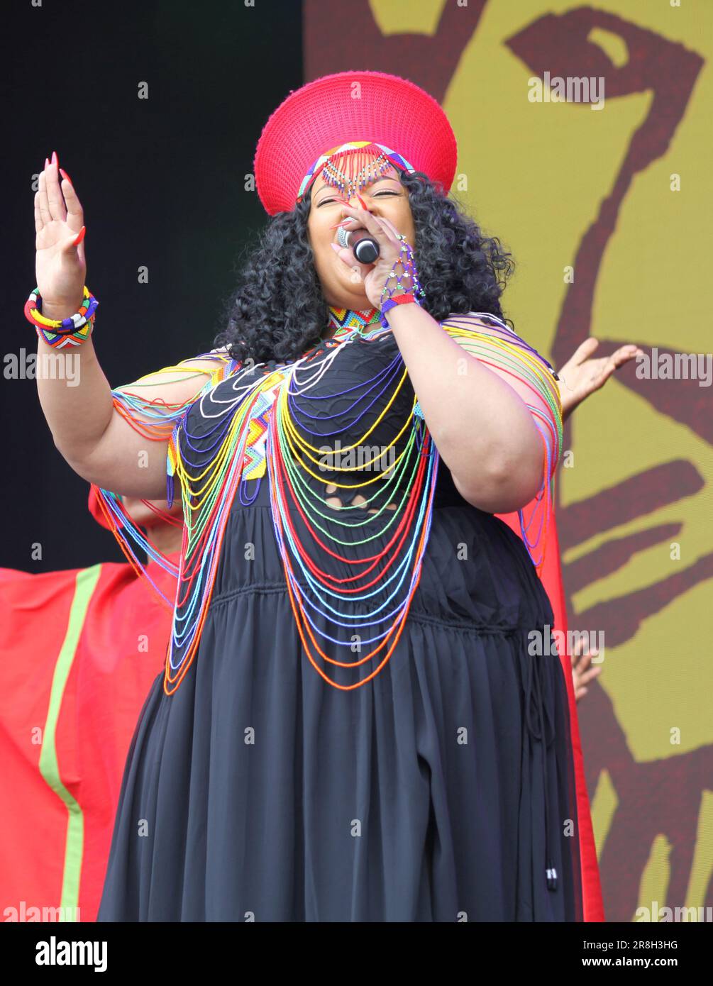 London, UK. Thenjiwe Thendiva in a performance of The Lion King at West ...