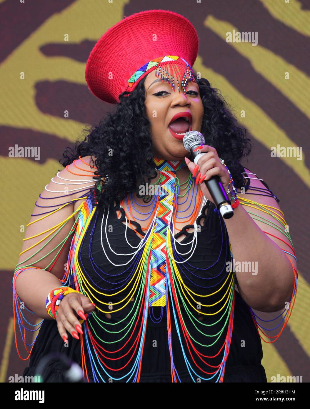 London, UK. Thenjiwe Thendiva in a performance of The Lion King at West ...
