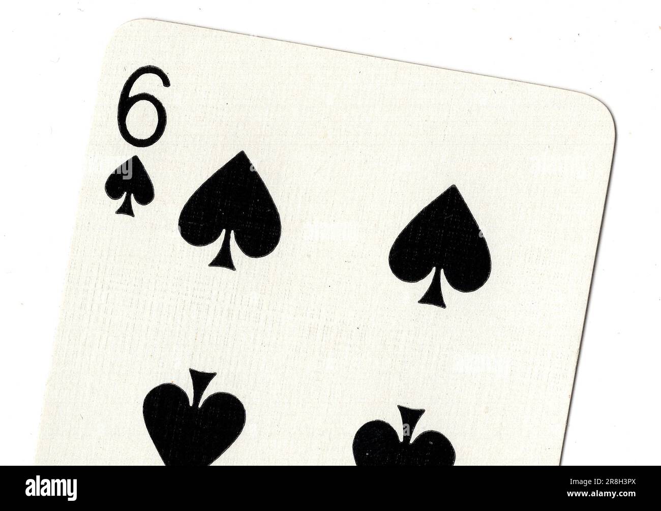 A six of spades vintage playing card on a white background Stock Photo ...