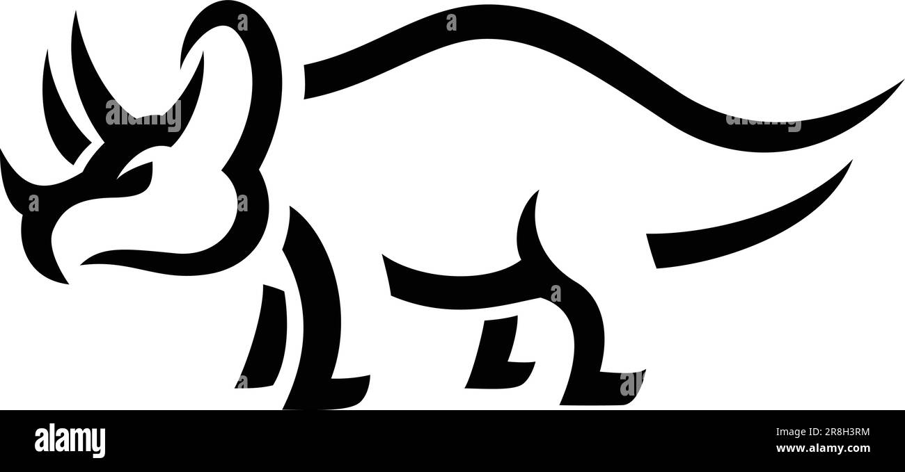Simple Abstract Illustration of Triceratops Dinosaur Stock Vector Image ...