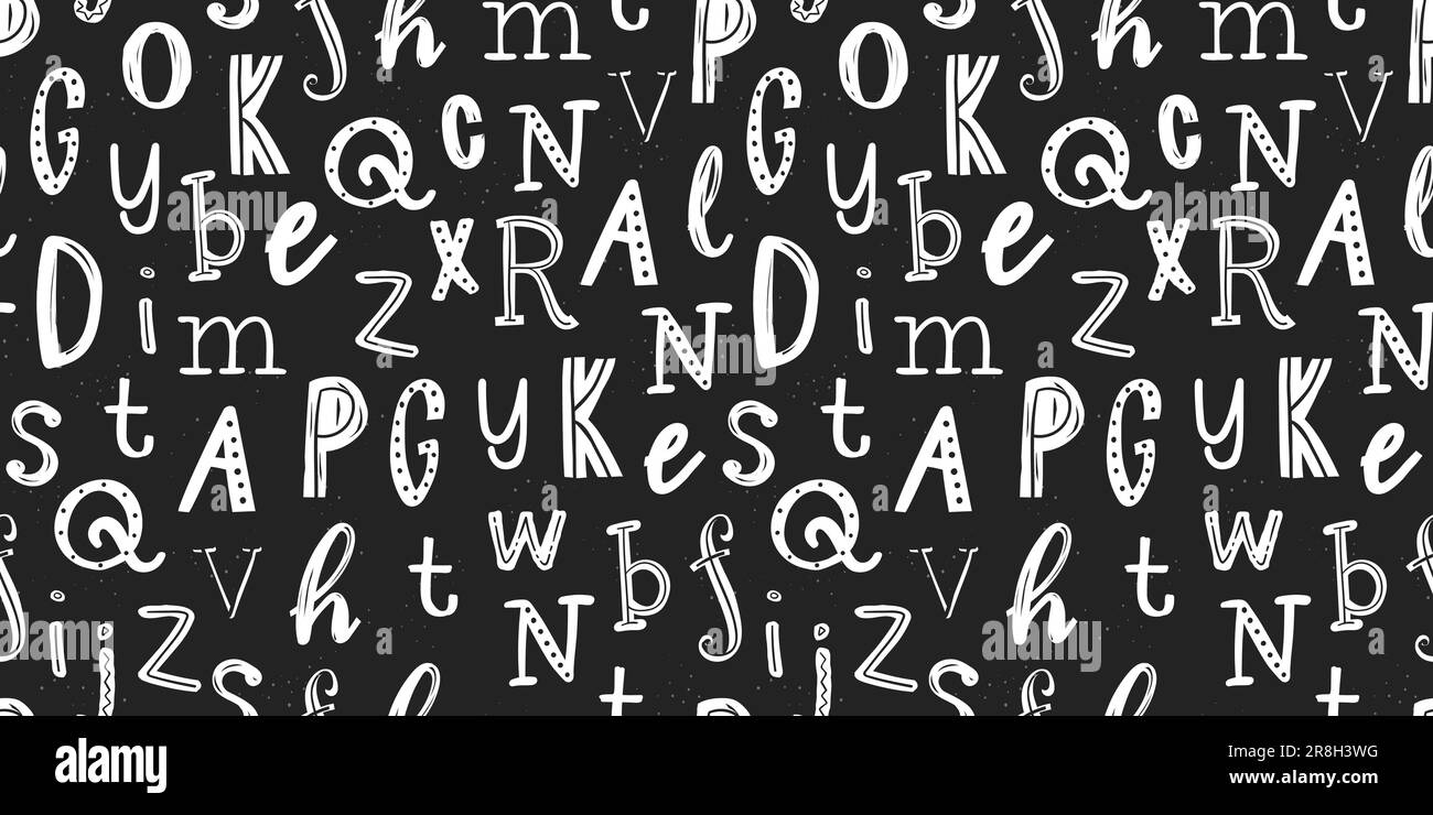 Lovely hand drawn letters, doodle alphabet, school background, great ...