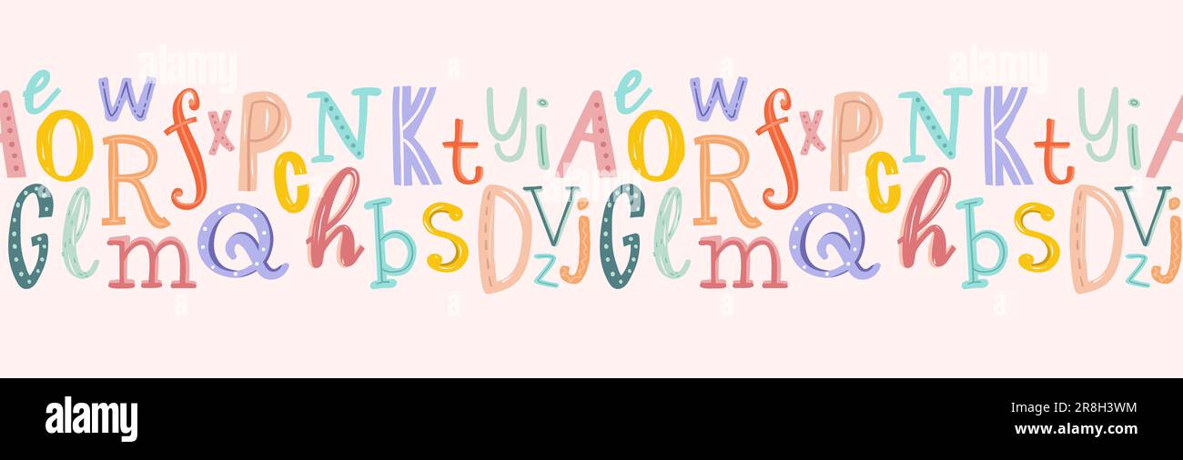 Lovely hand drawn letters, doodle alphabet, school background, great ...