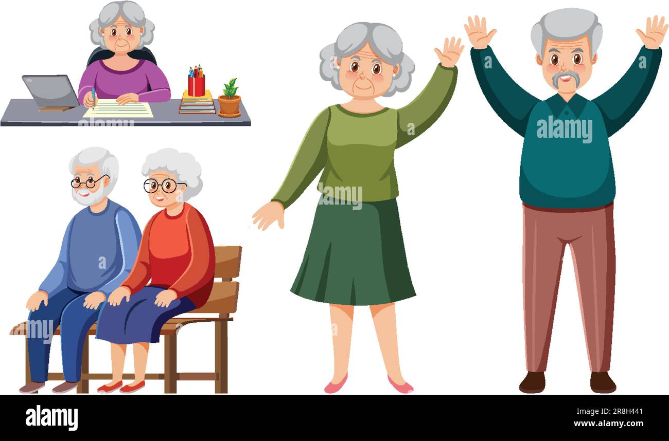 Set of old people characters illustration Stock Vector Image & Art - Alamy