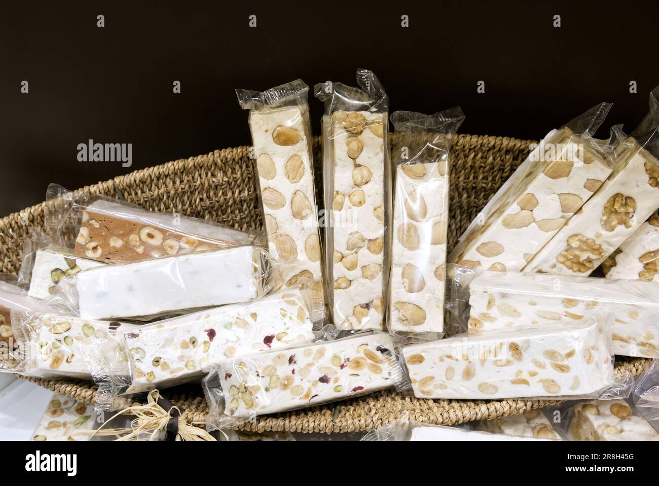 display basket of traditional Italian nougat Stock Photo - Alamy